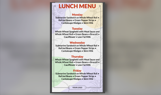 How to Make a School Breakfast and Lunch Menu Board