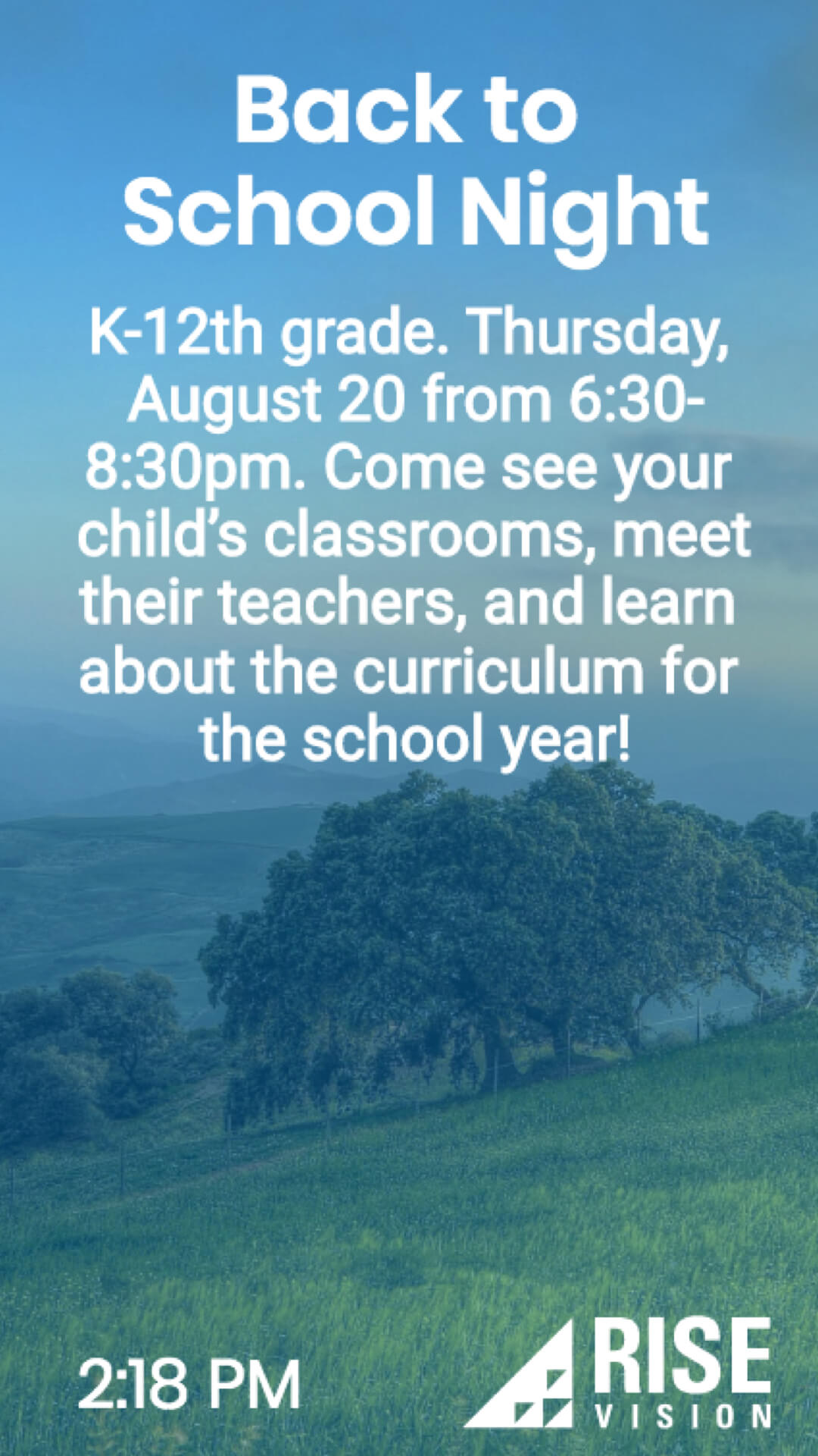 Full Screen Text - Digital Signage Template | Rise Vision